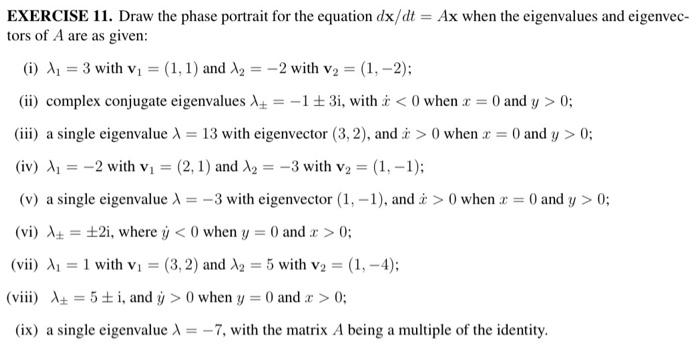 Solved EXERCISE 11. Draw the phase portrait for the equation | Chegg.com