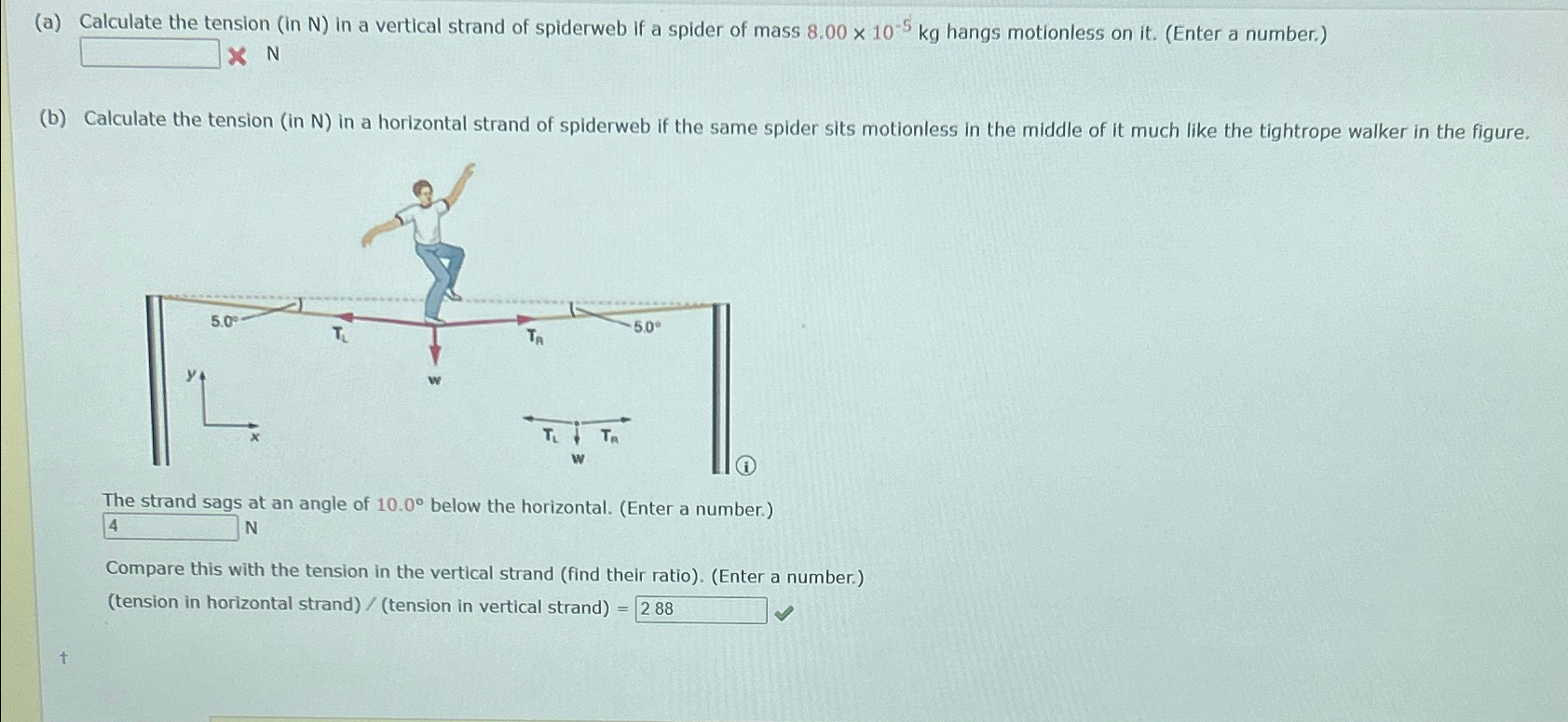 Solved (a) ﻿Calculate the tension (in N ) ﻿in a vertical | Chegg.com