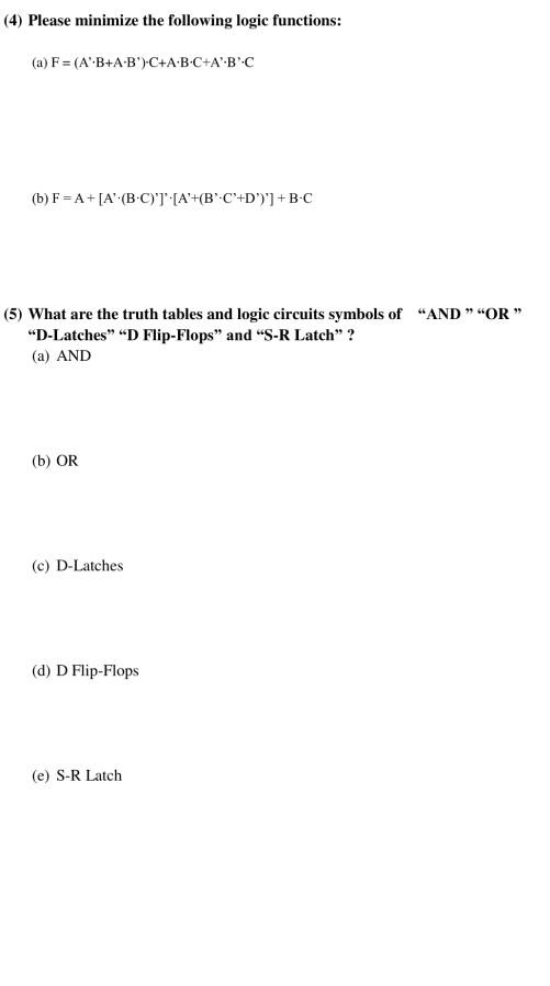 Solved (4) Please minimize the following logic functions: | Chegg.com