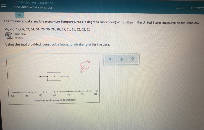 Solved O Descriptive Statistics Box And Whisker Plots The
