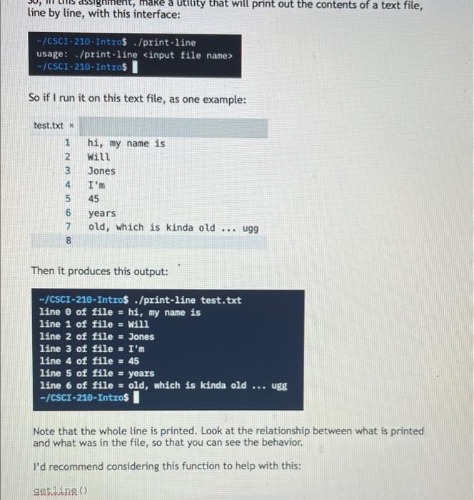 Solved a utility that will print out the contents of a text | Chegg.com