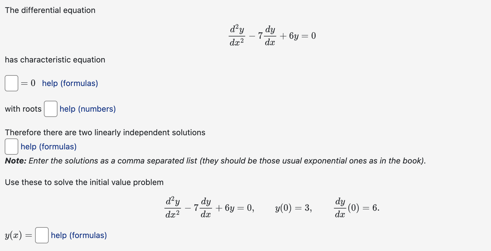 Solved help (formulas)Note: Enter the solutions as a comma | Chegg.com