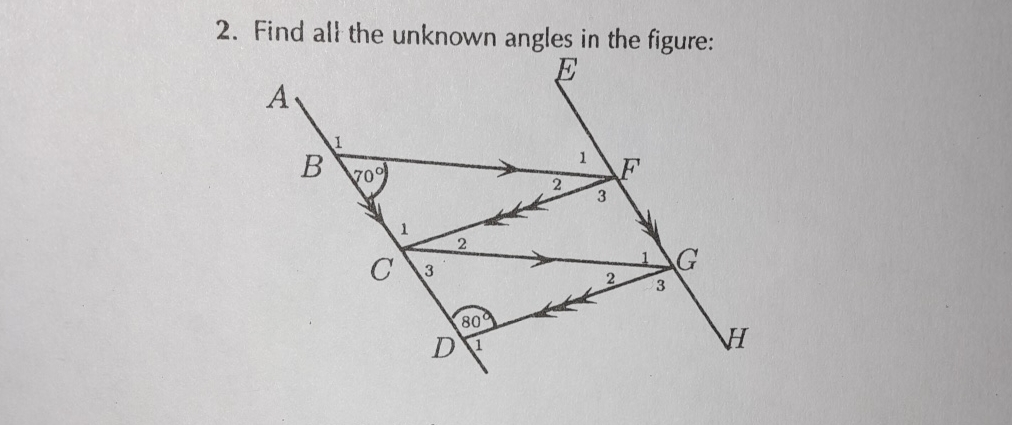 Solved Find all the unknown angles in the figure: | Chegg.com
