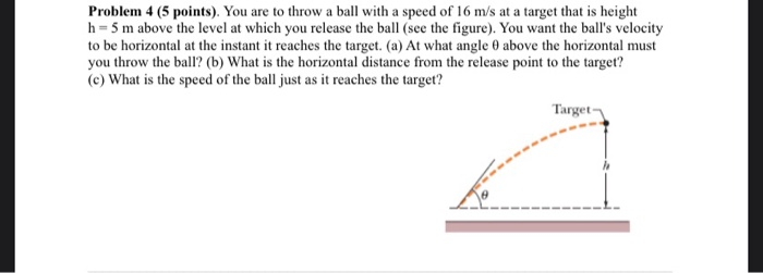 Solved Problem 4 (5 points). You are to throw a ball with a | Chegg.com