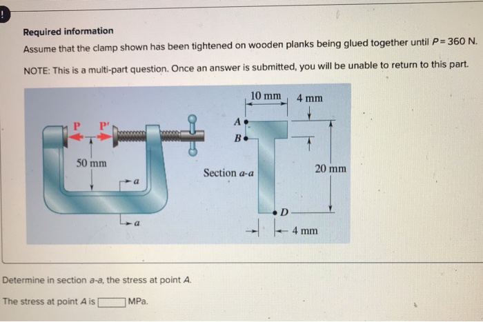 Solved Required information Assume that the clamp shown has | Chegg.com