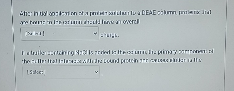 Solved After initial application of a protein solution to a | Chegg.com