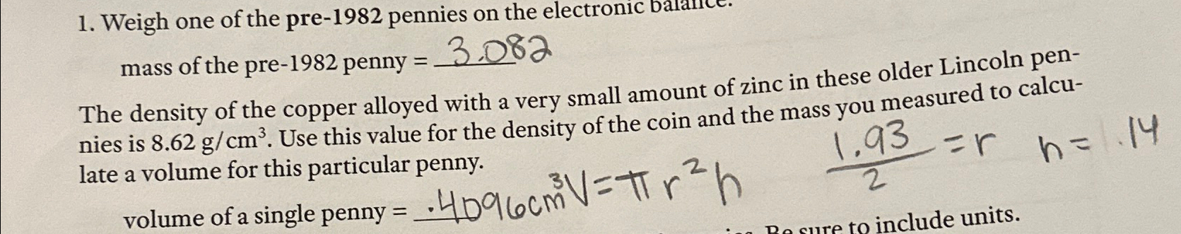 Solved Weigh one of the pre-1982 ﻿pennies on the electronic | Chegg.com