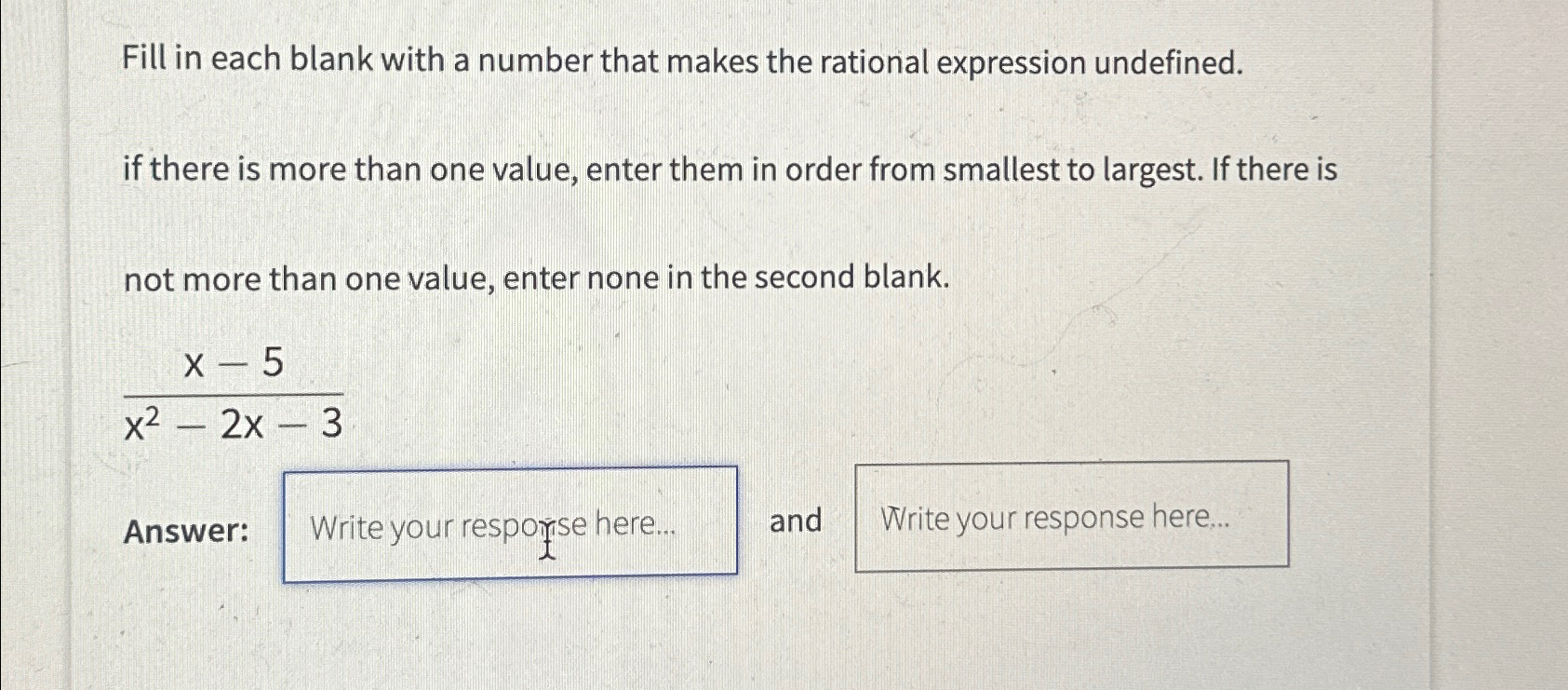 Solved Fill in each blank with a number that makes the | Chegg.com
