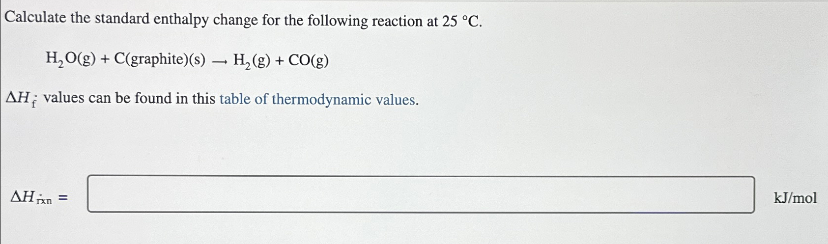 Solved Calculate the standard enthalpy change for the | Chegg.com