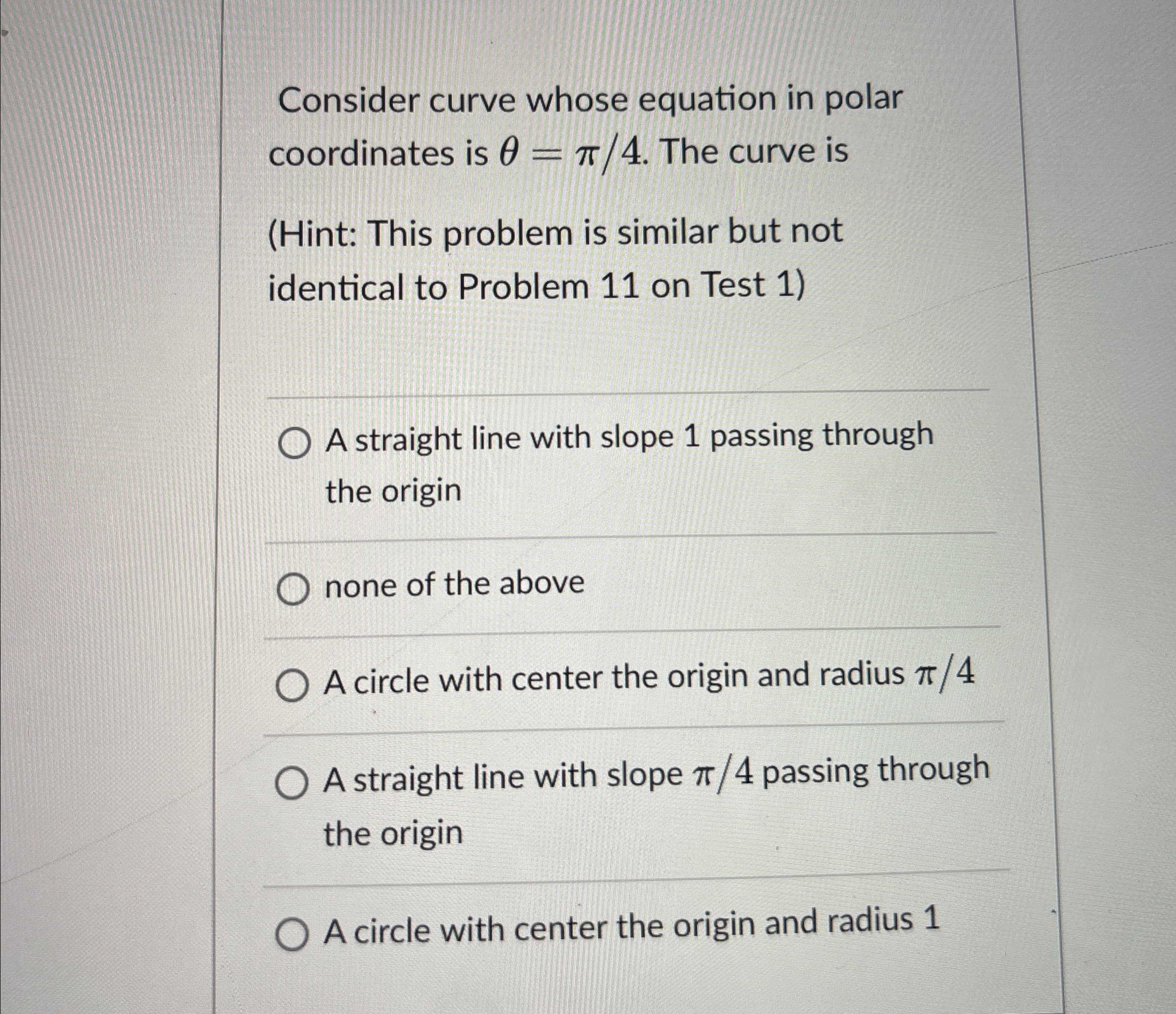 Solved Consider curve whose equation in polar coordinates is | Chegg.com