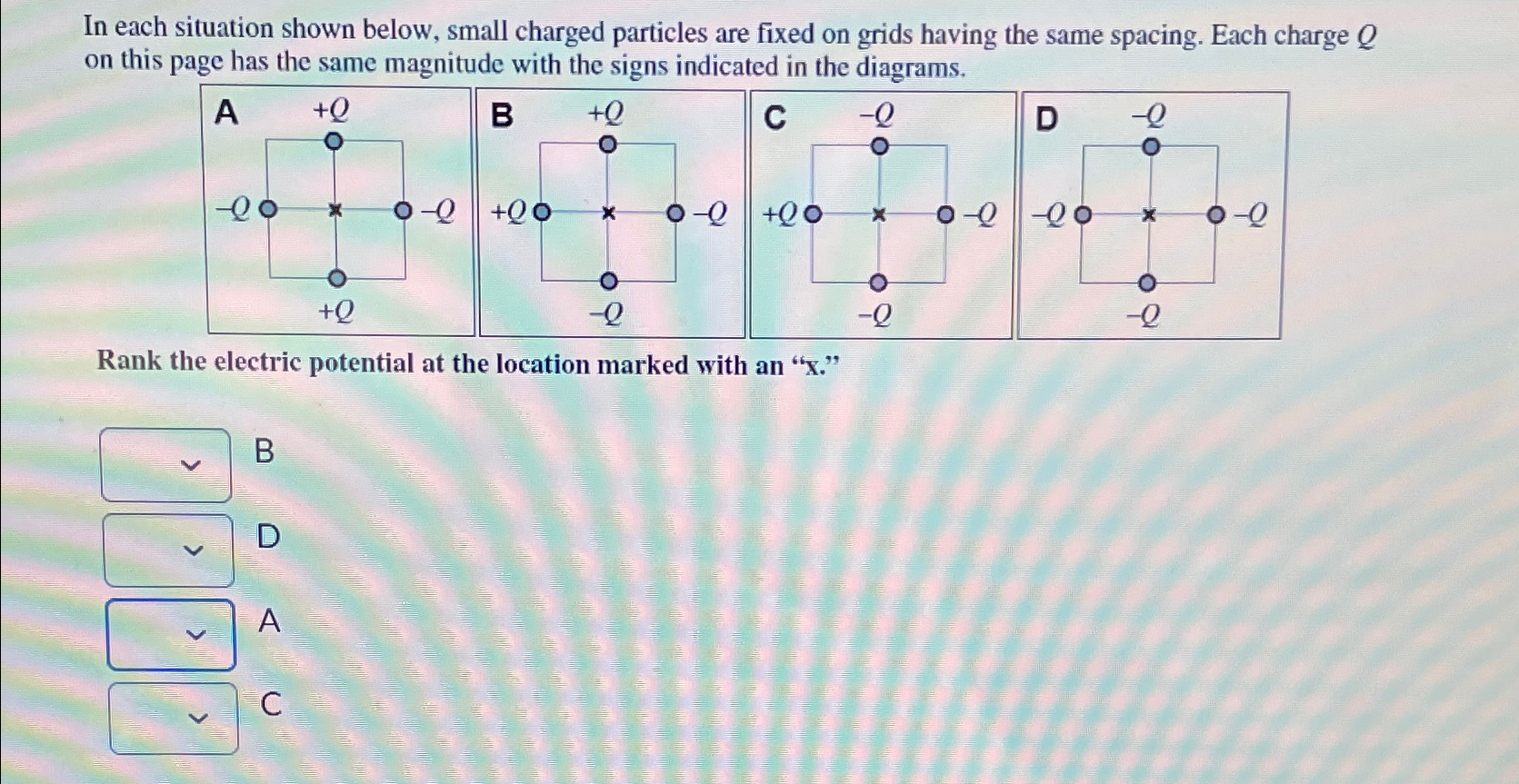 Solved In each situation shown below, small charged | Chegg.com