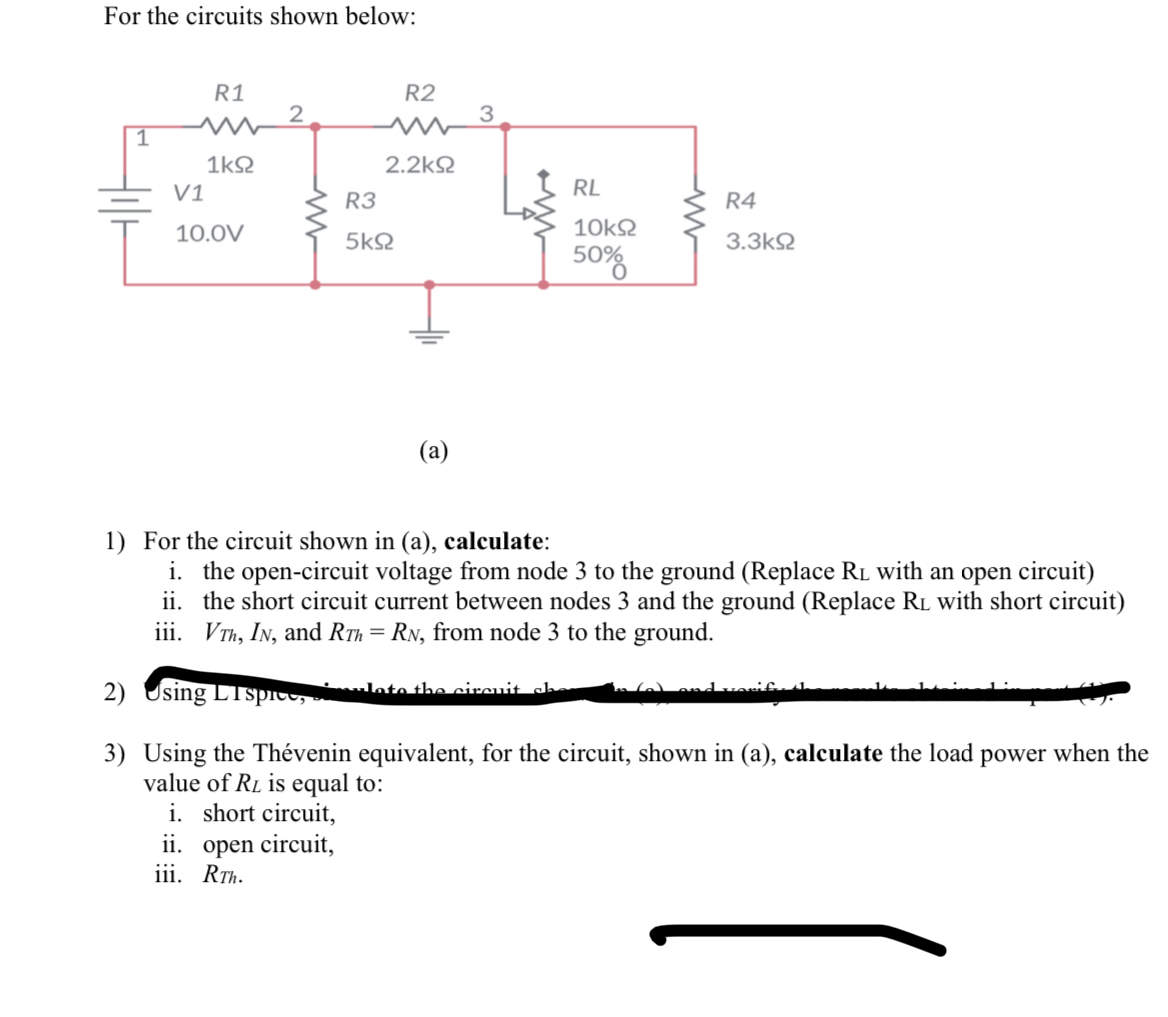 Solved For the circuits shown below:(a)For the circuit shown | Chegg.com