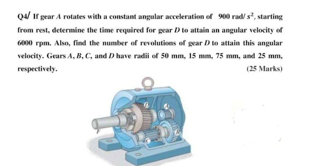 Solved Q4/ If gear A rotates with a constant angular | Chegg.com