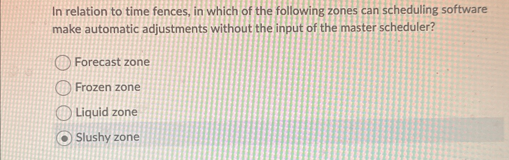 Solved In relation to time fences, in which of the following | Chegg.com