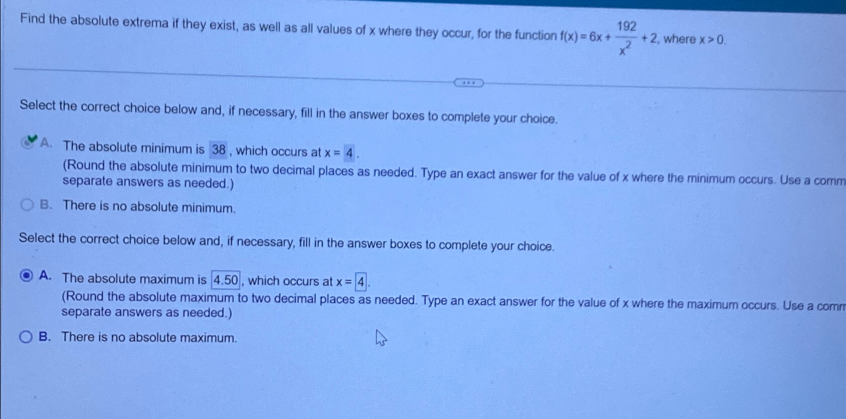 Solved Find the absolute extrema if they exist, as well as | Chegg.com