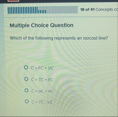 Solved 18 ﻿of 41 ﻿Concepts coMultiple Cholce QuestionWhich | Chegg.com