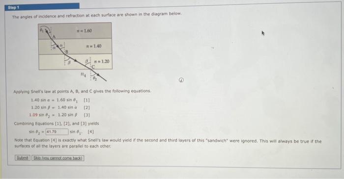 Solved The figure below shows the path of a beam of light | Chegg.com