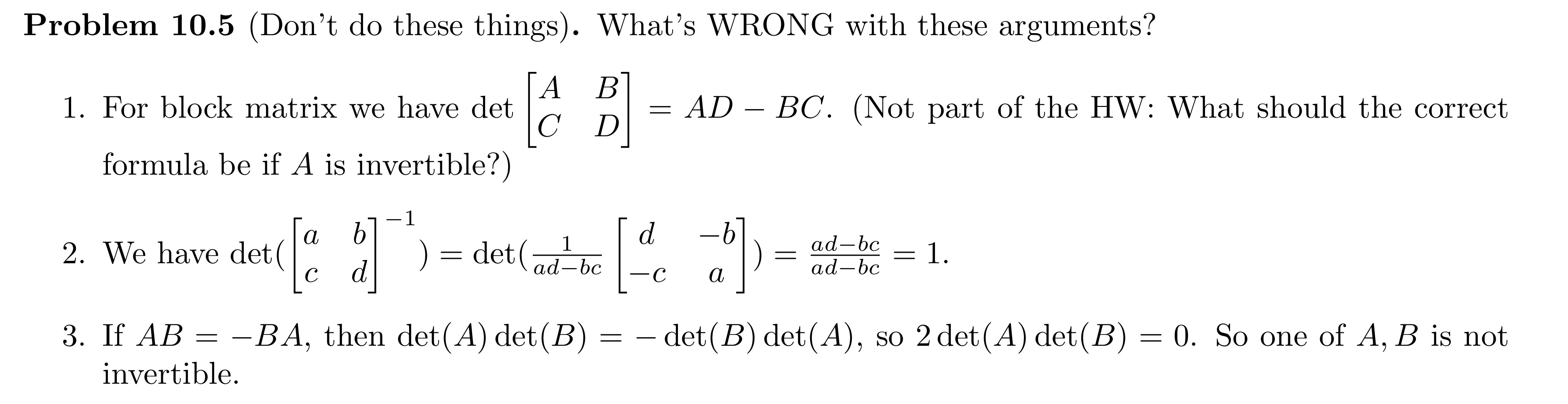 Solved Problem 10.5 (Don't do these things). ﻿What's WRONG | Chegg.com