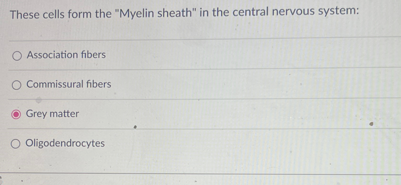 Solved These cells form the "Myelin sheath" in the central | Chegg.com