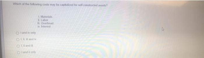 Solved Which of the following costs may be capitalized for | Chegg.com