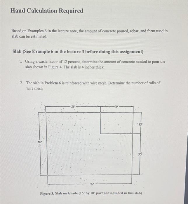 Solved Hand Calculation Required Based on Examples 6 in the | Chegg.com