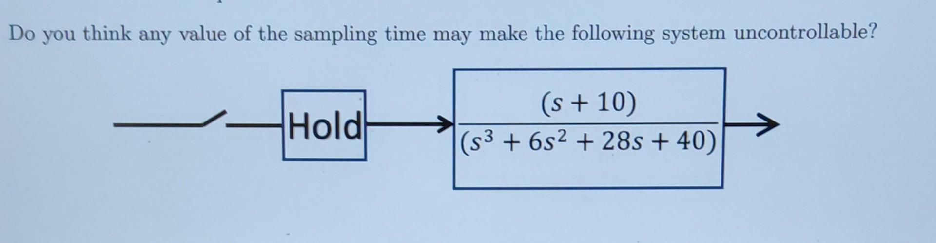 Solved Do you think any value of the sampling time may make | Chegg.com