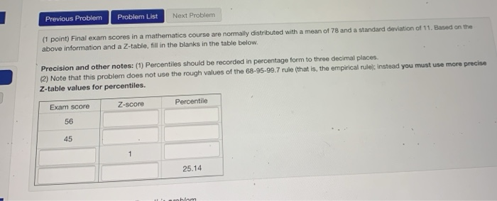 Solved Next Problem Previous Problem Probler List (1 point) | Chegg.com