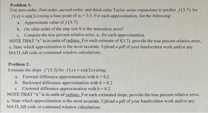 Solved Problem 1: Use zero-order, first-order, second-order, | Chegg.com