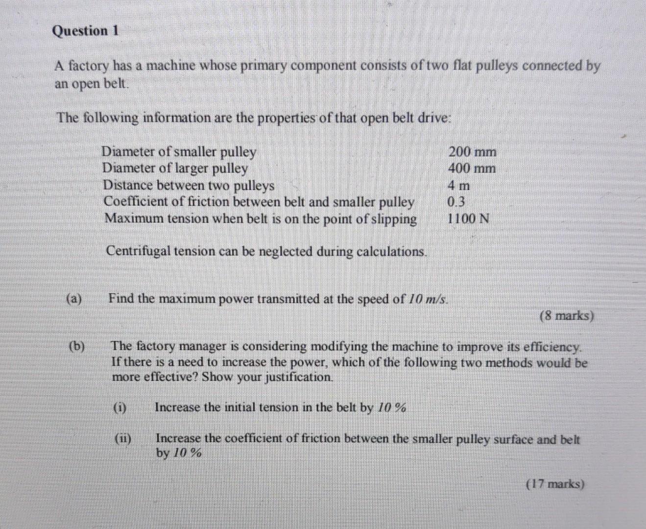 Solved A factory has a machine whose primary component | Chegg.com
