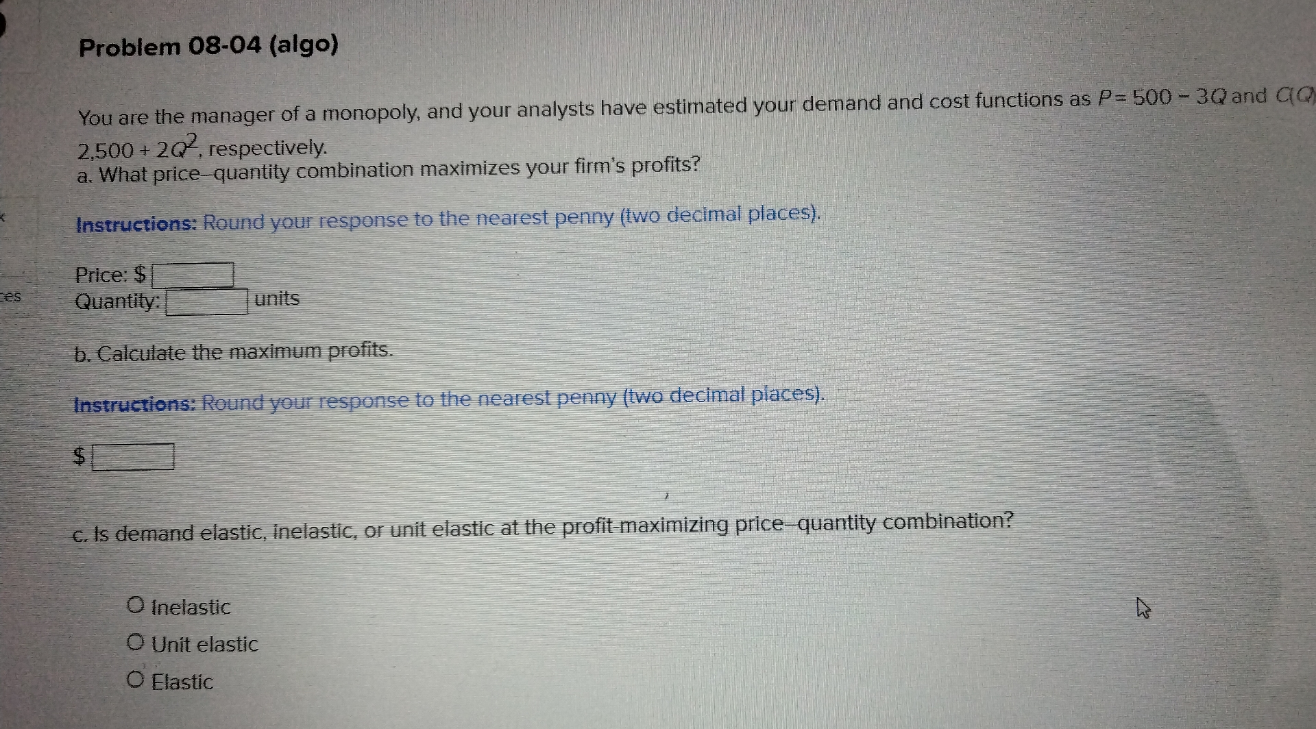 Solved Problem 08-04 (algo)You are the manager of a | Chegg.com