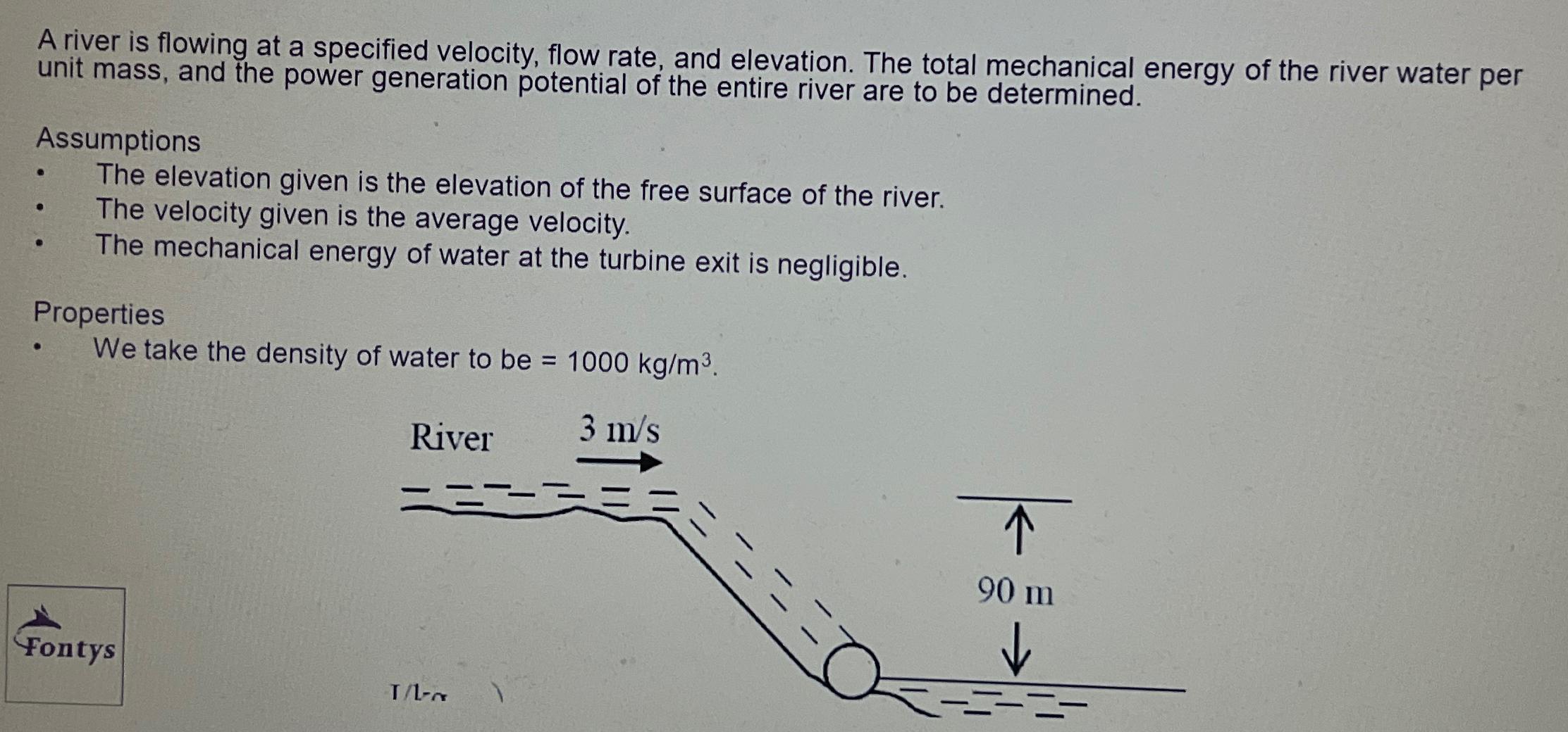 Solved A river is flowing at a specified velocity, flow | Chegg.com