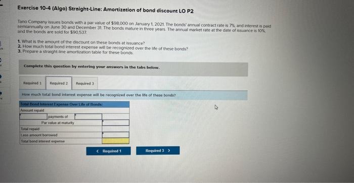 Solved Exercise 10-4 (Algo) Straight-Line: Amortization of | Chegg.com