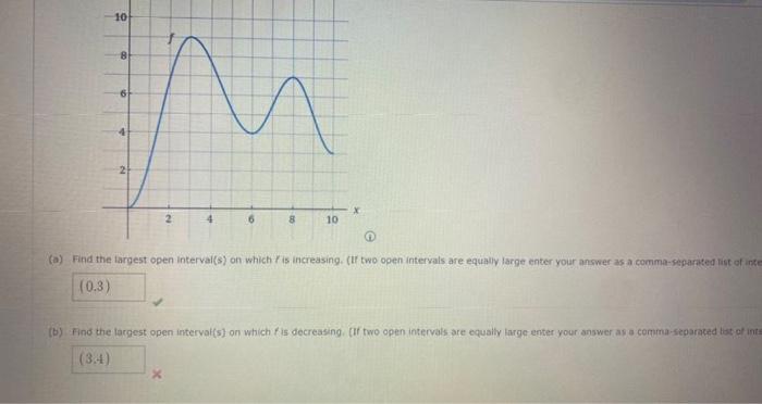 Solved (a) Find the largest open interval(s) on which f is | Chegg.com