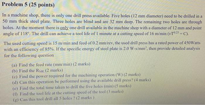Solved Problem 5 (25 points) a In a machine shop, there is | Chegg.com