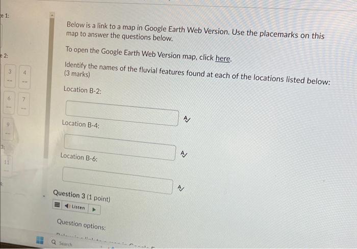 Below is a link to a map in Google Earth Web Version. | Chegg.com