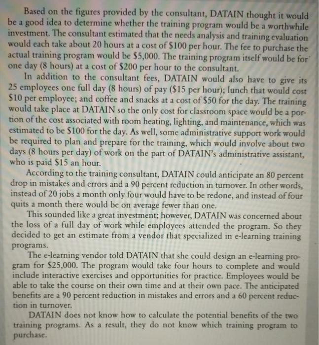 Solved CASE STUDY DATAIN DATAIN is a company that was | Chegg.com