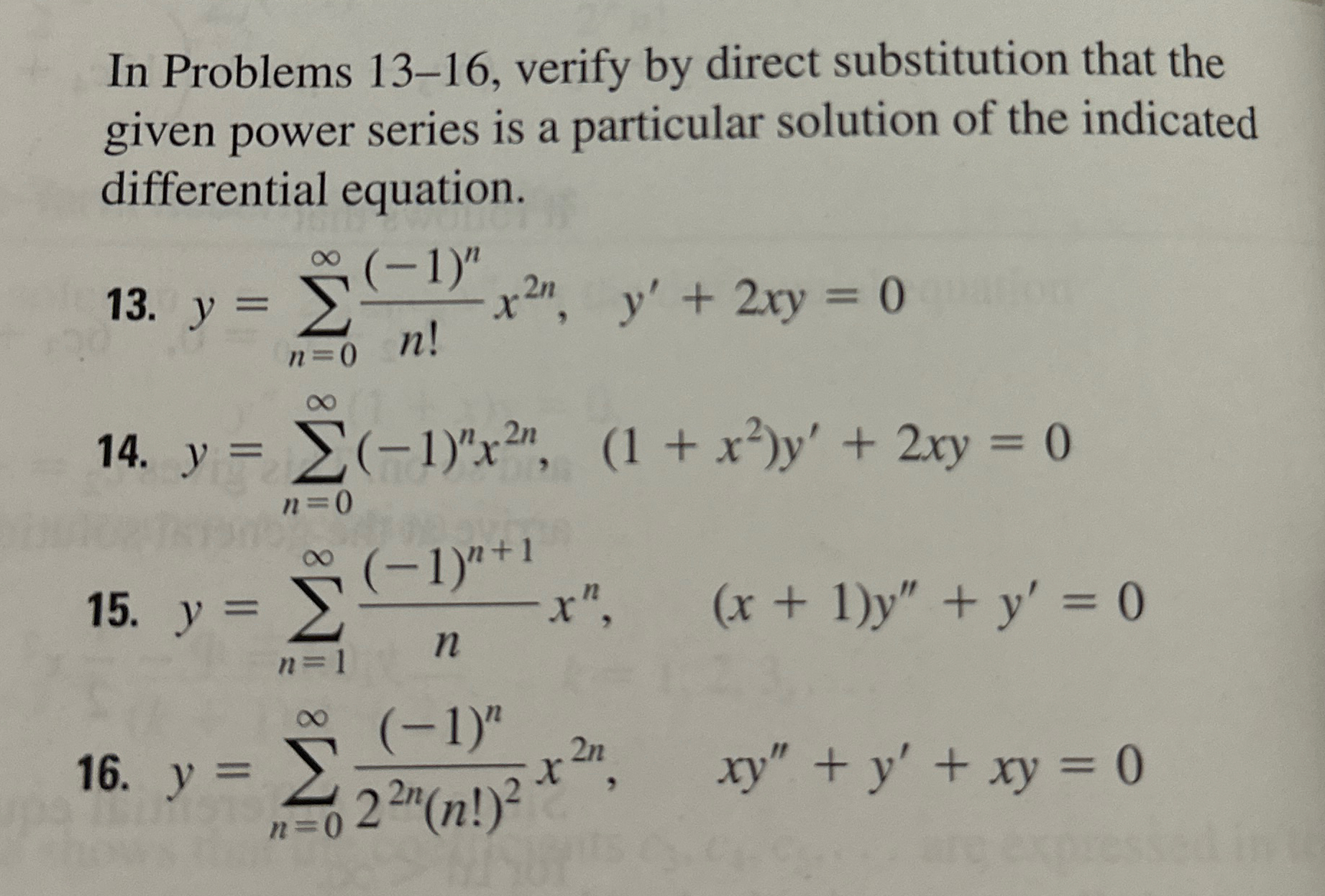 Solved In Problems 13-16, ﻿verify by direct substitution | Chegg.com