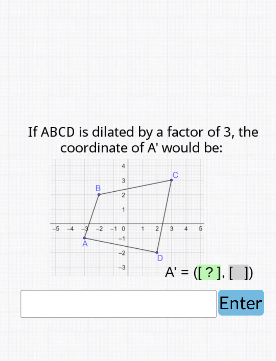 Solved If ABCD is dilated by a factor of 3 , ﻿the coordinate | Chegg.com
