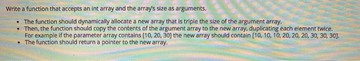 Solved Write A Function That Accepts An Int Array And The