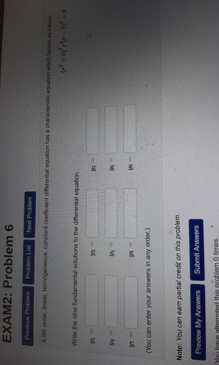 Solved EXAM2: Problem 6 Previous Problem Problem List Next | Chegg.com
