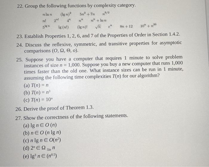 Solved 29/2 na! 21 22. Group the following functions by | Chegg.com