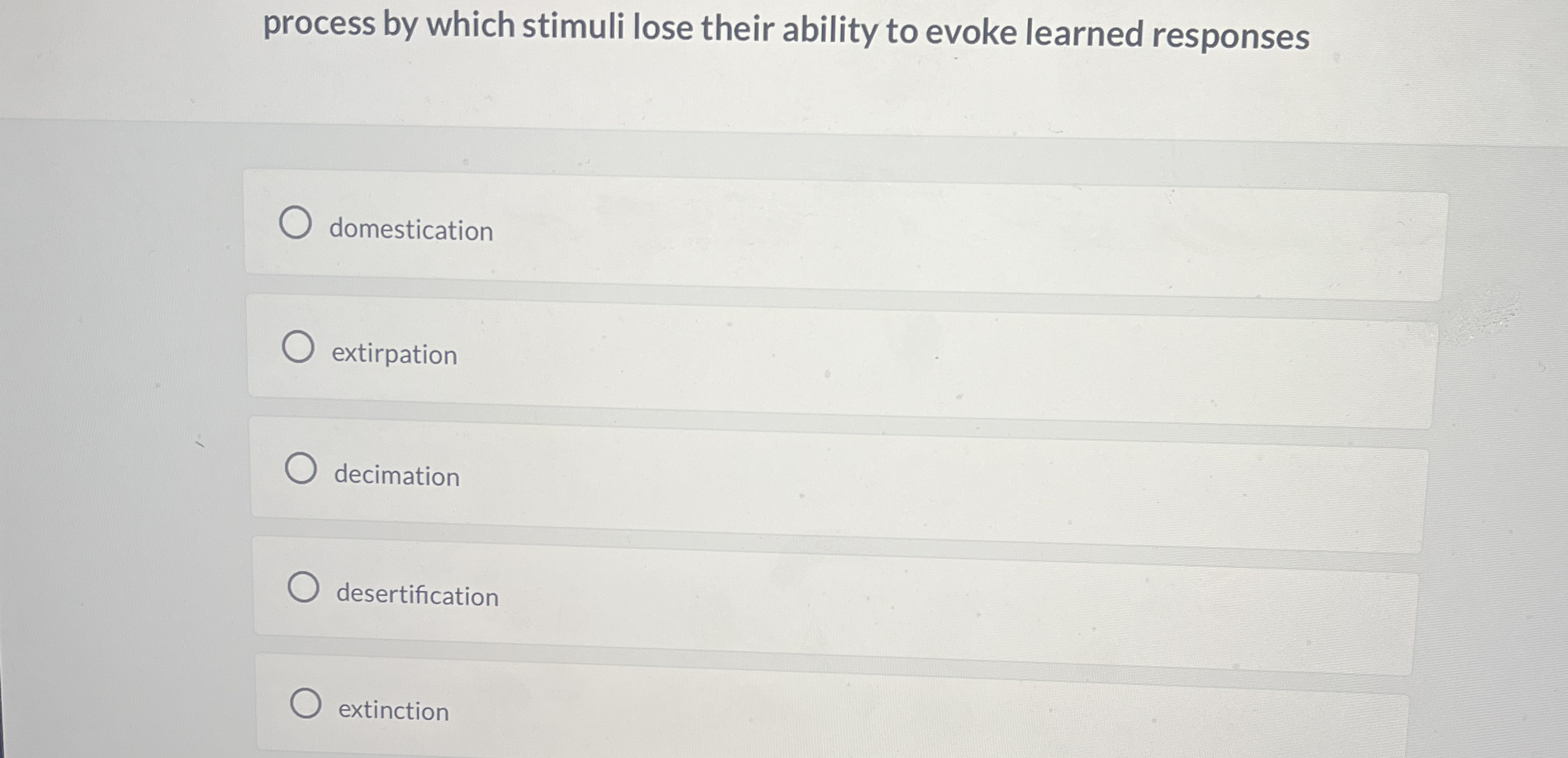 Solved process by which stimuli lose their ability to evoke | Chegg.com