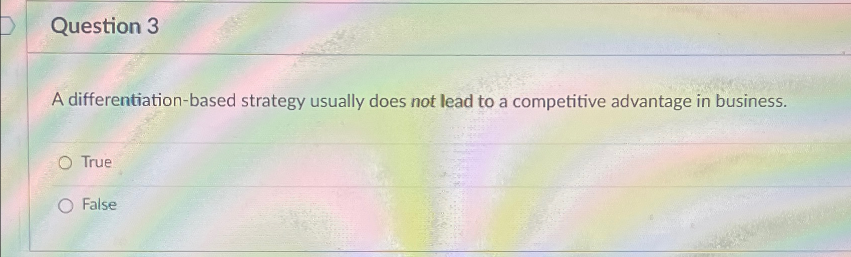 Solved Question 3A differentiation-based strategy usually | Chegg.com
