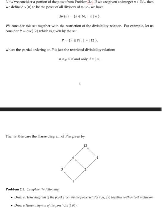 Solved Now we consider a portion of the poset from Problem | Chegg.com