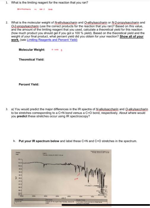 2. What is the molecular weight of N-ethylsaccharin | Chegg.com