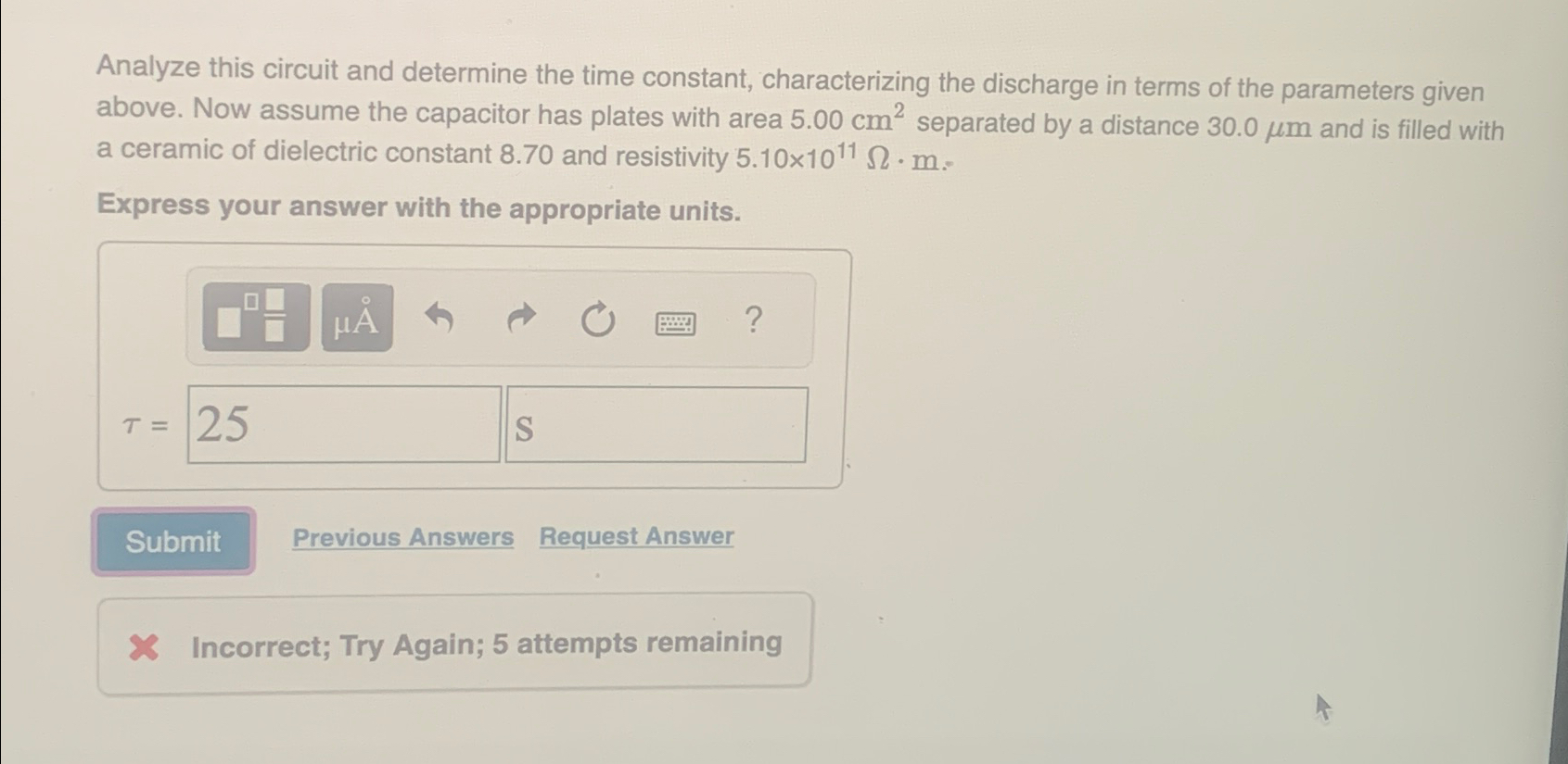 Solved Analyze this circuit and determine the time constant, | Chegg.com