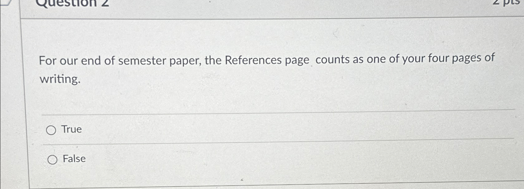 Solved For our end of semester paper, the References page | Chegg.com