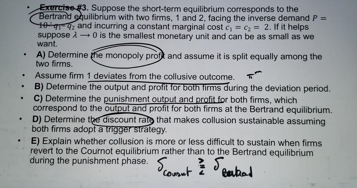 Solved . Exercise #3. Suppose the short-term equilibrium | Chegg.com