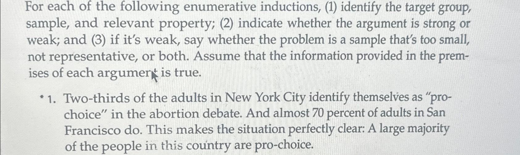 For each of the following enumerative inductions, (1) | Chegg.com