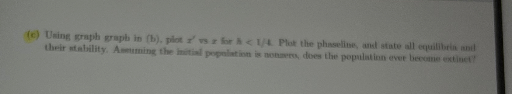 (c) Uning graph graph in (b), plot x^(') vs x for | Chegg.com